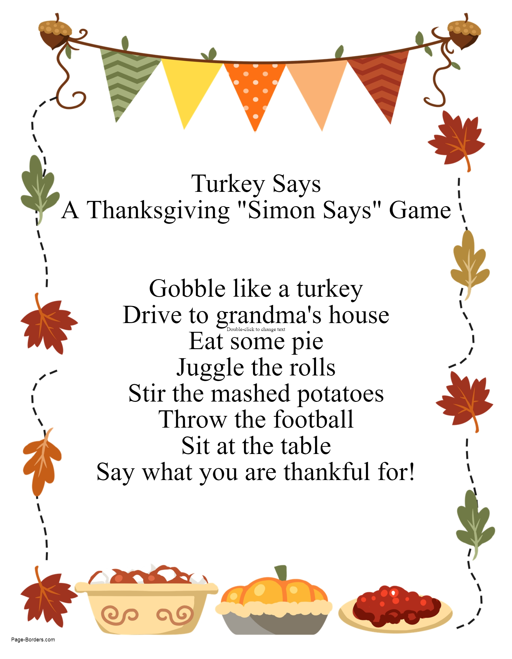 A Thanksgiving “Simon Says” Game! – Dice Mom